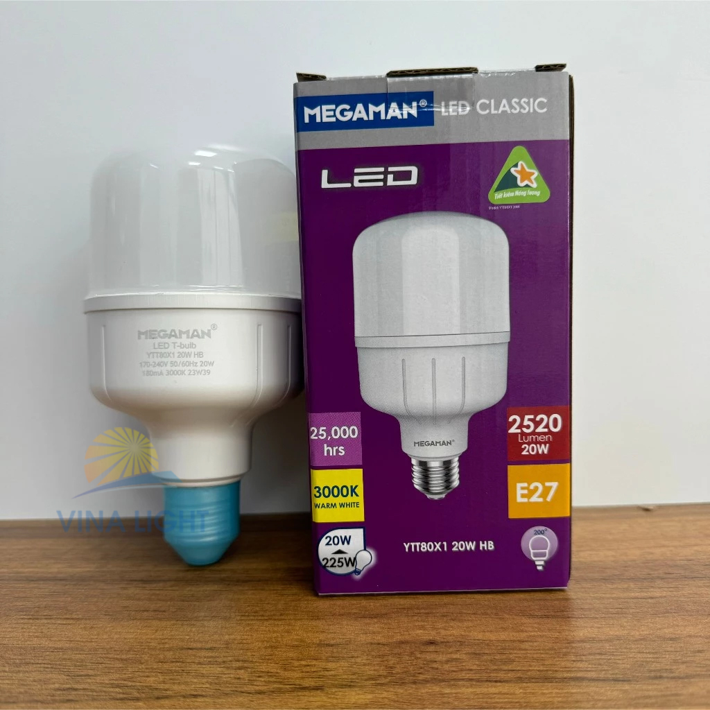 Bóng đèn LED Bulb trụ siêu sáng YTT140X1 50W HB Megaman - Đèn LED Megaman